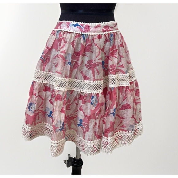 Ted Baker | Skirts | Nwt Ted Baker Tabitha Pink Floral Tiered Skirt ...